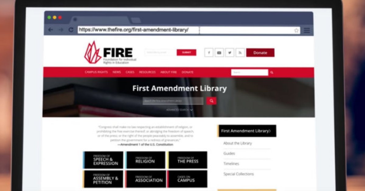FIRE’s First Amendment Library: Video Tutorial (VIDEO) | The Foundation ...