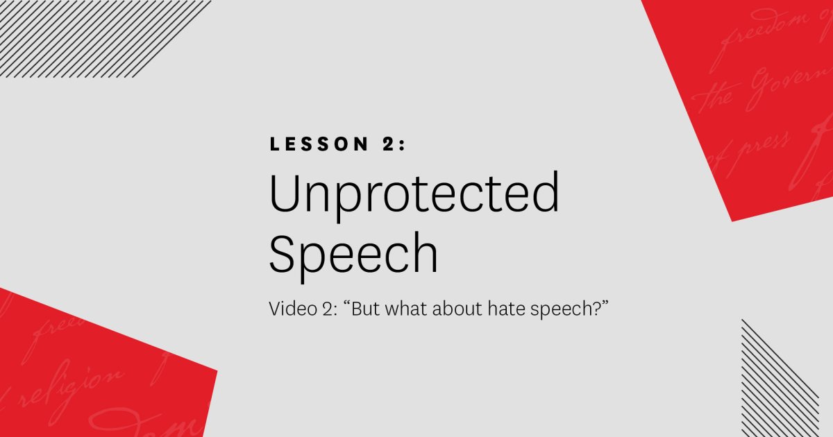 Video Lesson: What about hate speech? | The Foundation for Individual ...